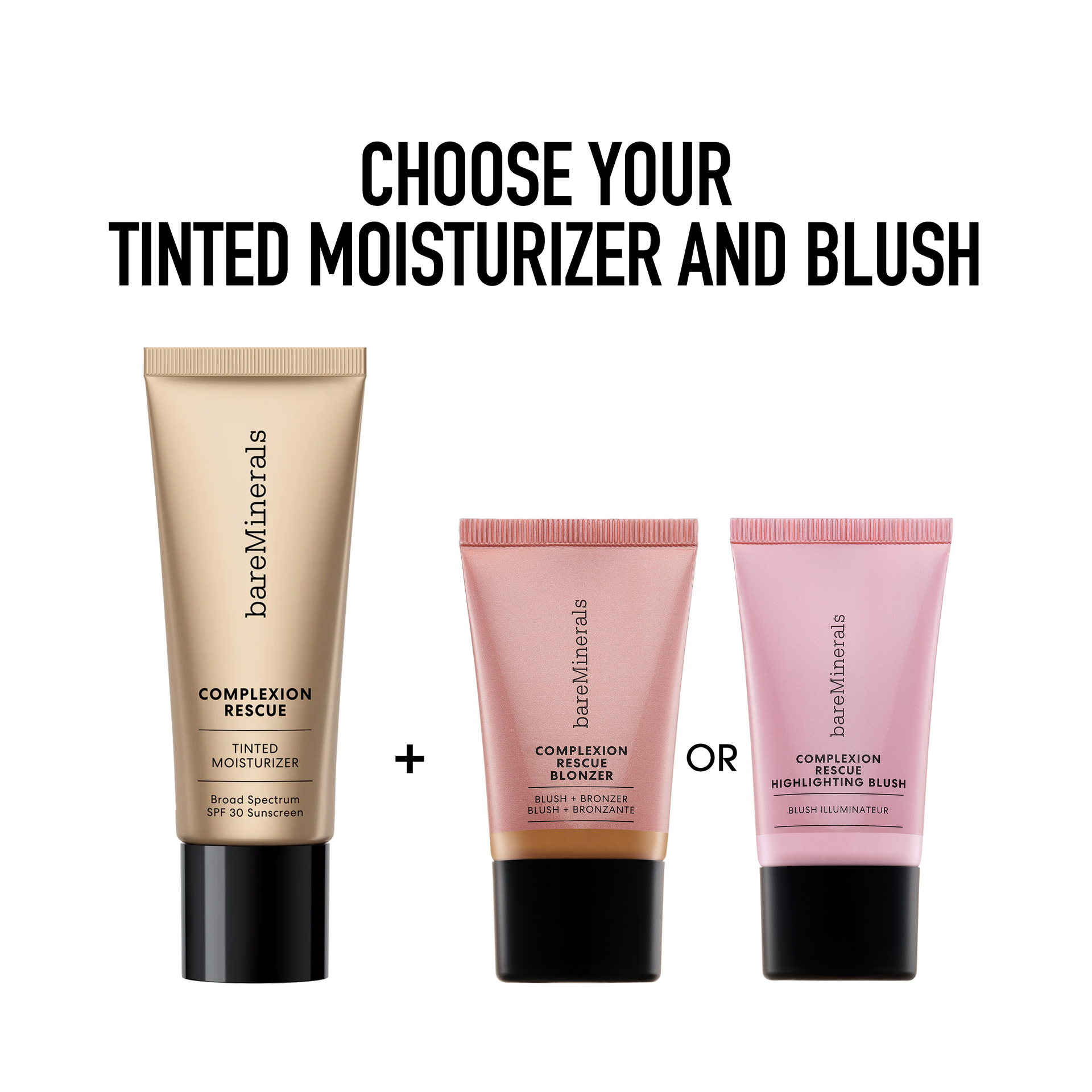 Complexion Rescue Line - Liquid Blush, Highlighter & Tinted Moisturizer